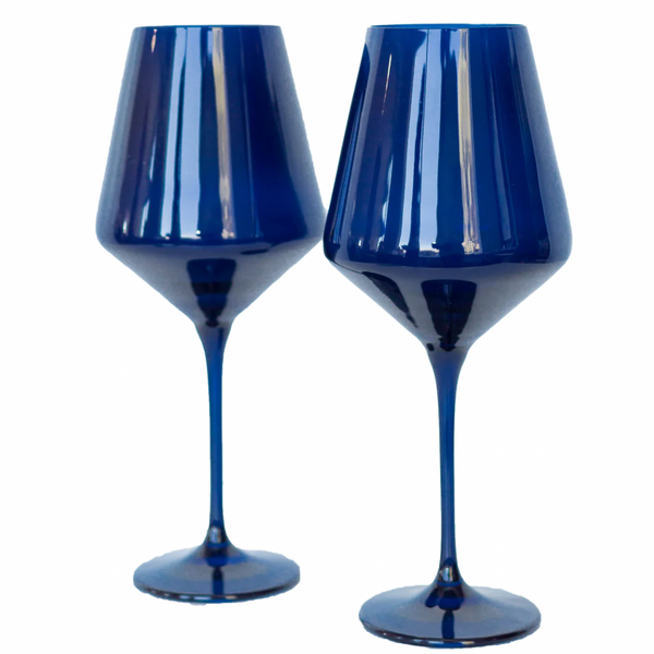 Estelle Midnight Blue Wine Glasses – Waiting On Martha