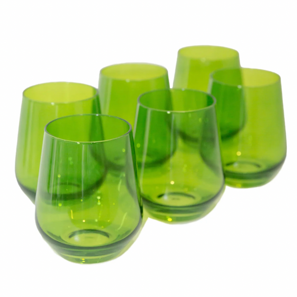 Estelle Forest Green Stemless Wine Glasses – Waiting On Martha