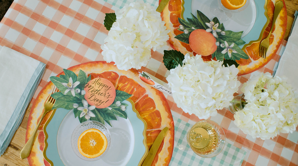 Orange Painted Check Table Runner – Waiting On Martha