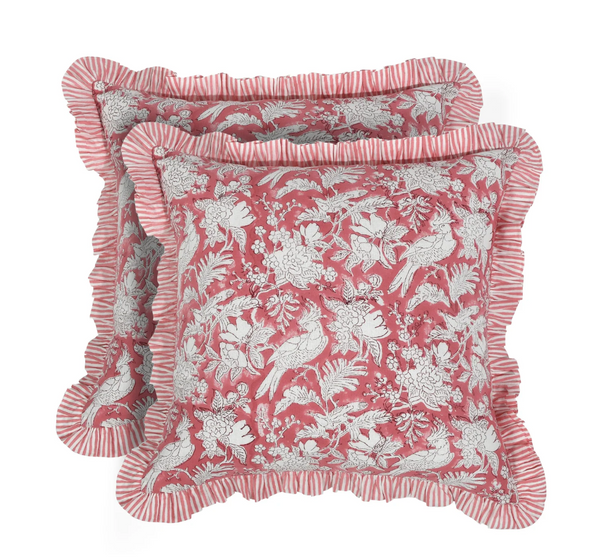 Pink Coral Ruffle Pillow Cover – Waiting On Martha