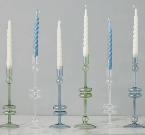 Sage Glass Large Candlestick – Waiting On Martha