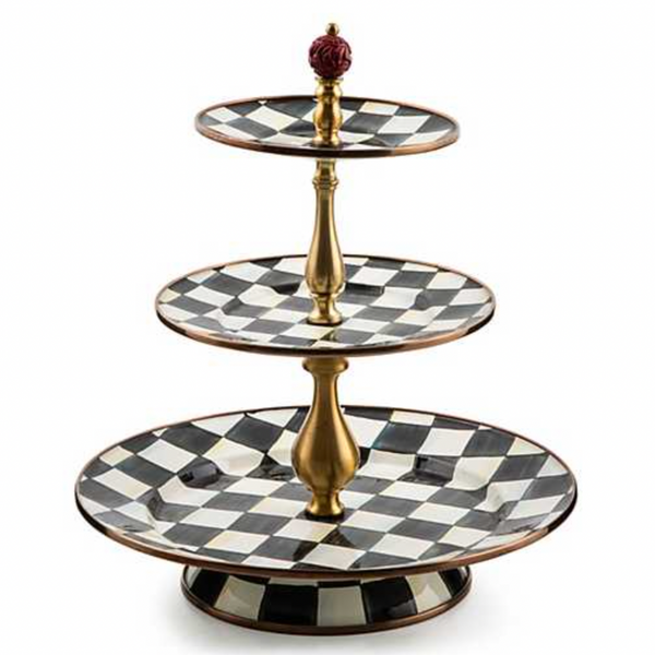 MacKenzie Childs Courtly Check Enamel Three Tier Sweet Stand – Waiting ...