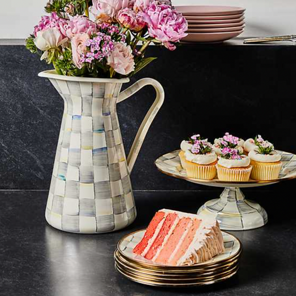 MacKenzie Childs Sterling Check Enamel Pedestal Platter – Waiting On Martha
