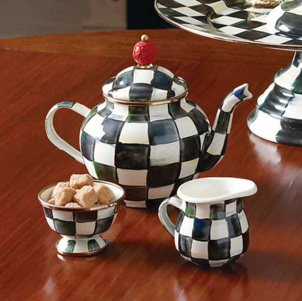 MacKenzie Childs Courtly Check Enamel Teapot – Waiting On Martha