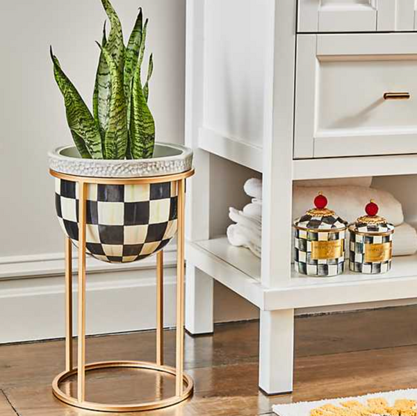 MacKenzie Childs Courtly Check Plant Stand - Short – Waiting On Martha