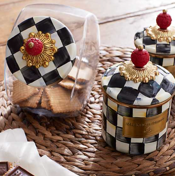 MacKenzie Childs Courtly Check Sweets Jar with Enamel Lid – Waiting On ...